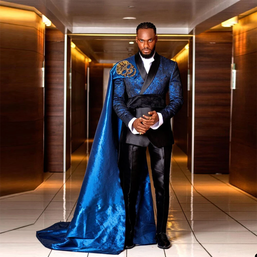 Ternos-Jacquard-Appliques-masculinos-cal-as-smoking-lapela-pontudo-capa ...