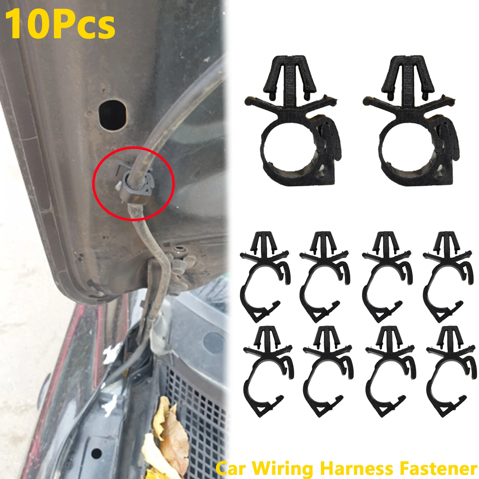 10Pcs-Car-Wiring-Harness-Fastener-Route-Fixed-Retainer-Clip-Corrugated ...