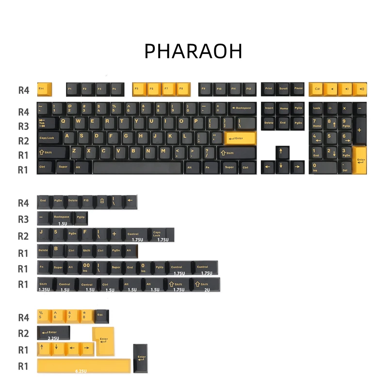 165-Keys-set-GMK-PHARAOH-Keycaps-PBT-Double-Shot-Key-Caps-Cherry ...