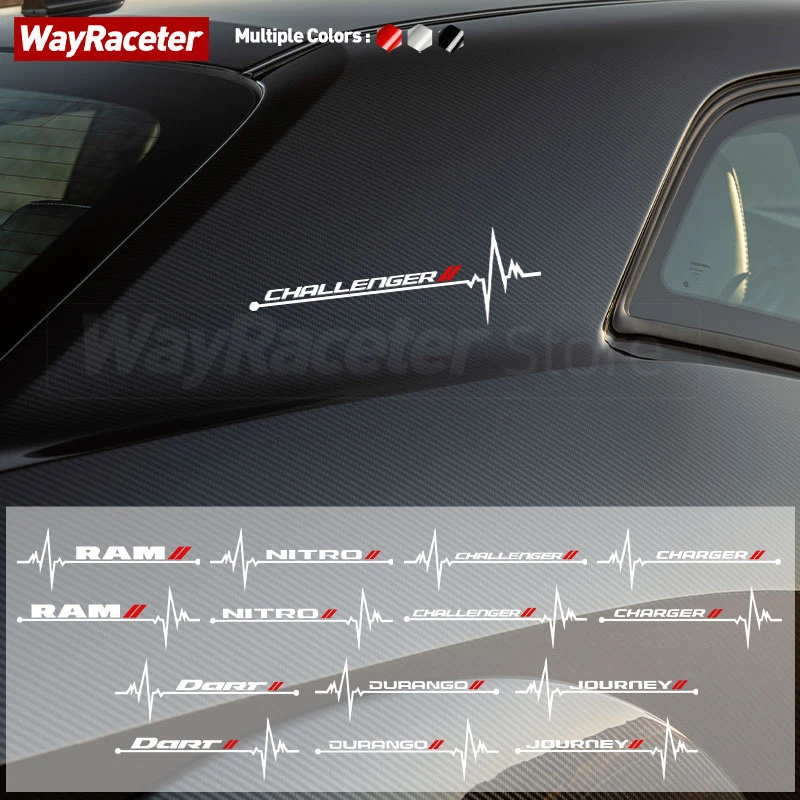 2 Pcs Reflective Window Sticker Body Decal For Dodge Ram Charger ...