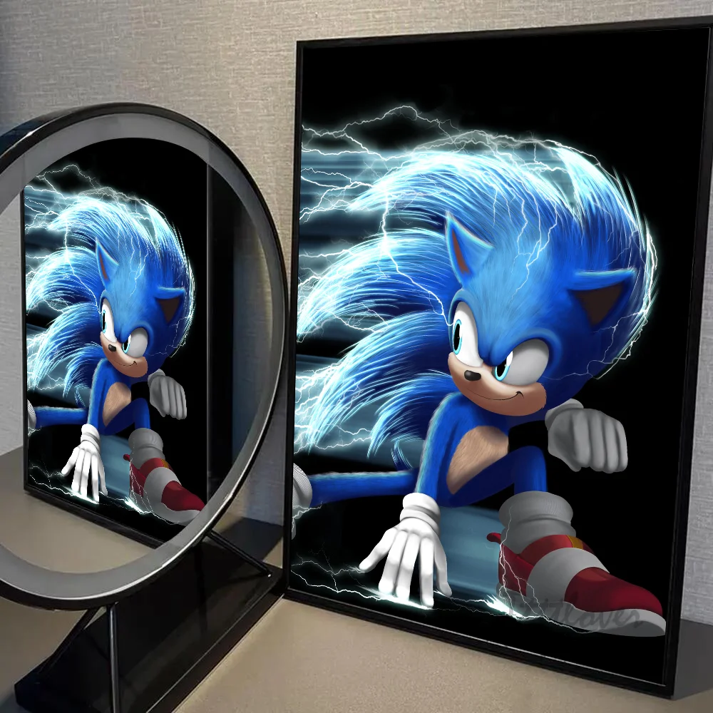 Póster de dibujos animados de Sonic, videojuegos de anime clásicos ...