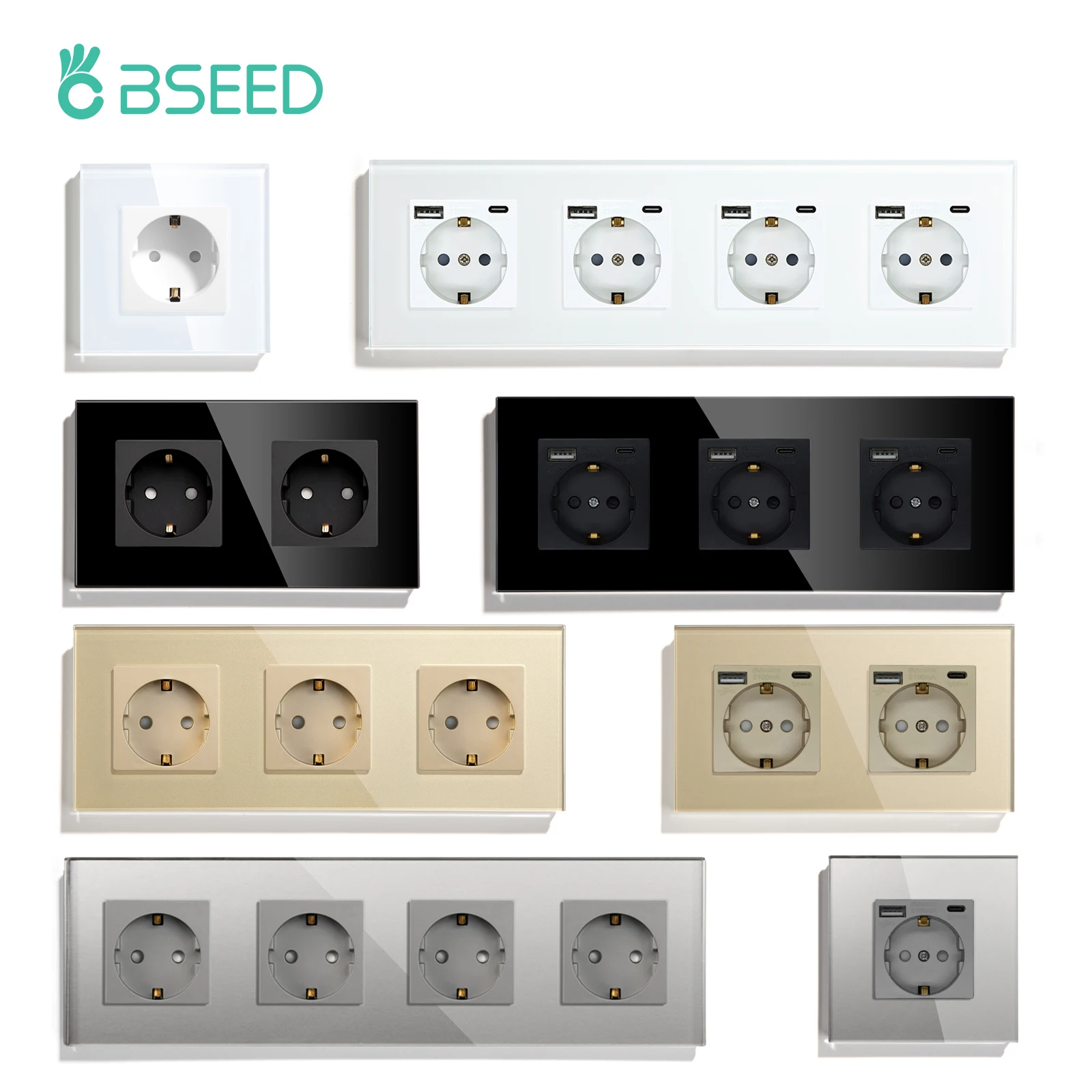 Black Glass Socket Switches | Glass Wall Socket Eu Black | Black Glass ...