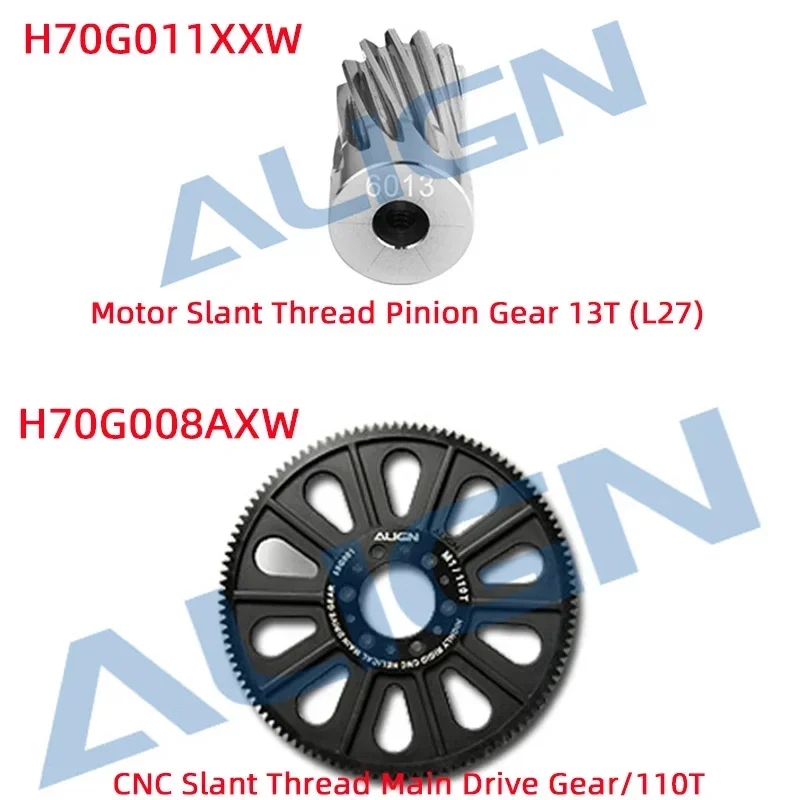 ALIGN-T-REX-700E-800E-Motor-Slant-Thread-Pinion-Gear-13T-L27-CNC-Slant ...