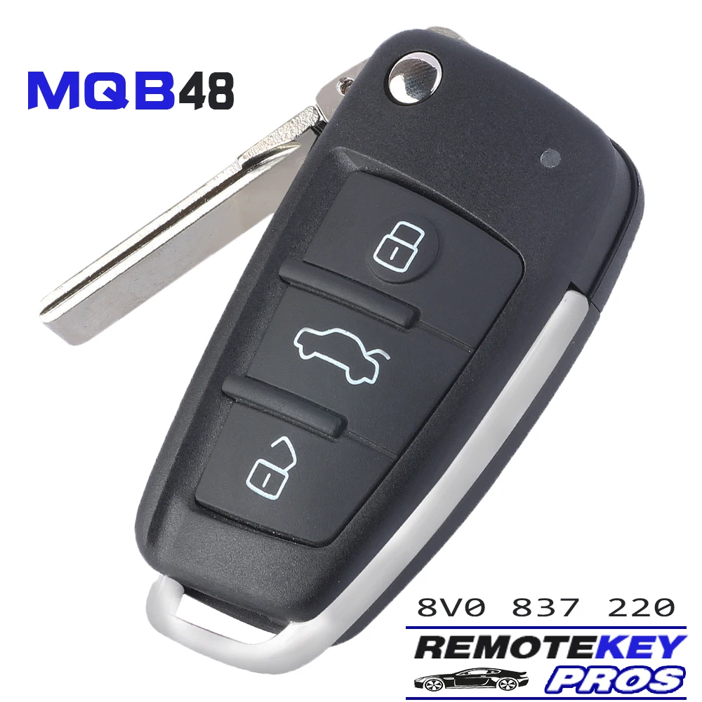 DIYKEY 8V0837220 8V0 837 220 MQB 48 Chip 434MHz Flip Remote Key Fob for ...