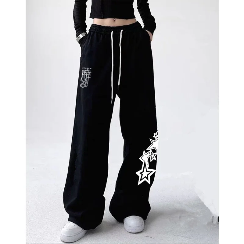 Letter-Star-Print-Design-Sweatpants-Women-American-Street-Style-Wide ...