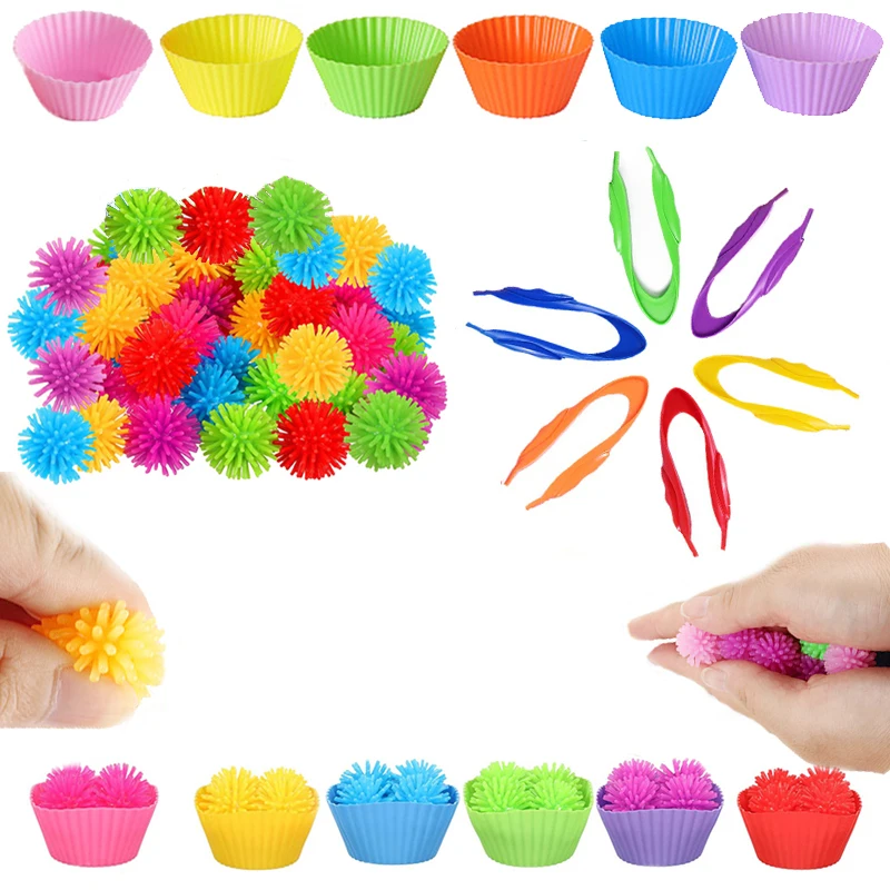 Children Rainbow Pairing Counting Games Children Sorting Bowl Preschool ...