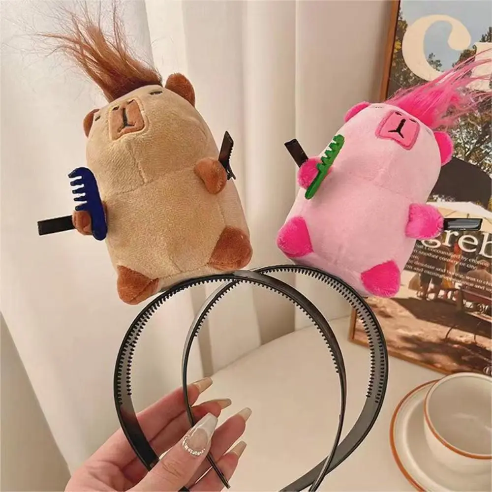 Kawaii-Capybara-Headbands-Cartoon-Plush-Hair-Hoop-Makeup-Wash-Face ...