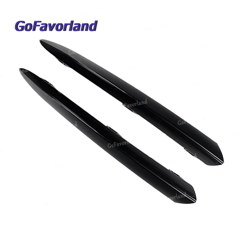 Pair-Front-Left-Right-Bumper-Moulding-Trim-Glossy-Black-Plastic ...