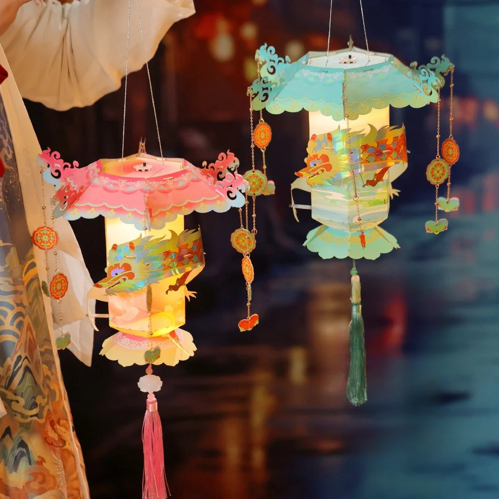 Mid-Autumn-Lantern-Diy-Portable-Luminous-Dragon-Palace-Lantern-Handmade ...