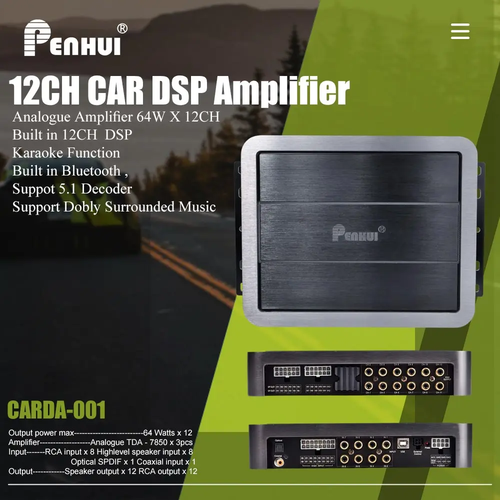 12CH-Optical-Car-DSP-Amplifier-64W-X12-Car-Audio-Upgrading-optical-RCA ...