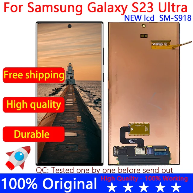 100%Origianl S918 LCD For Samsung S23 Ultra 5G S918B S918U Display Touch Screen 6.8” With Frame ...
