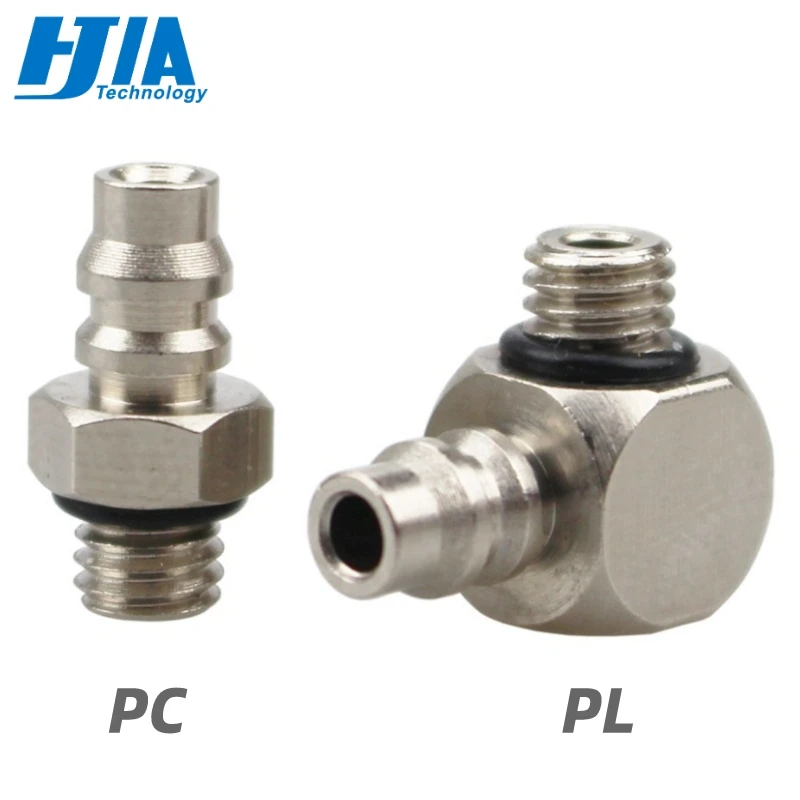 10PCS3mm-4mm-6mm-M3-M4-M5-M6-SMC-Type-Brass-Straight-Elbow-Tube-Hose ...