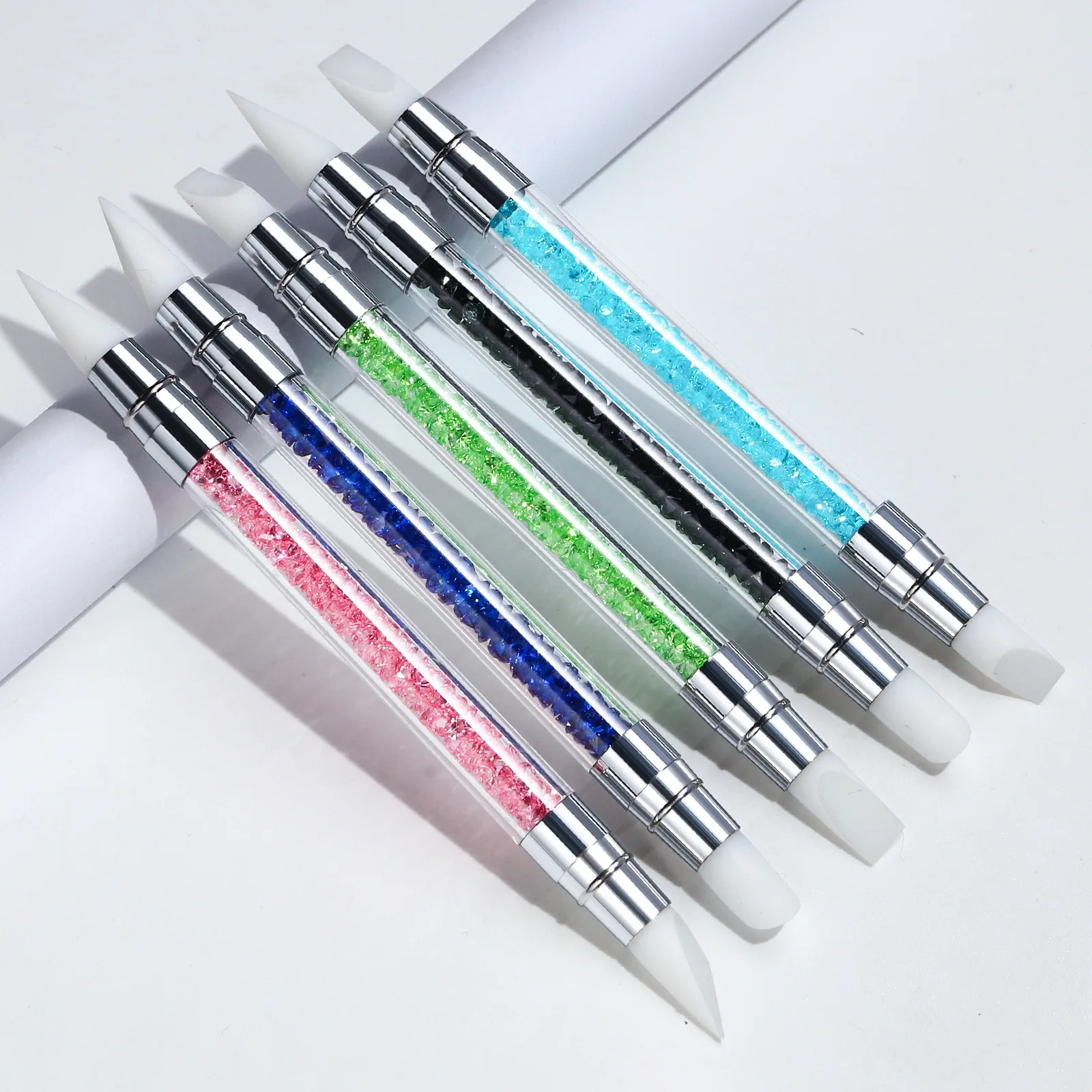 Nail Care Silicone Pen Multi-functional Embossed Rubbing Magic Mirror ...