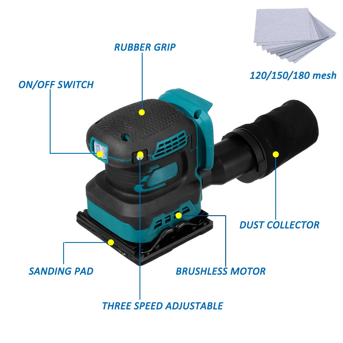 1pc-Brushless-Random-Orbital-Sander-Wood-Grinder-Polishing-Electric ...