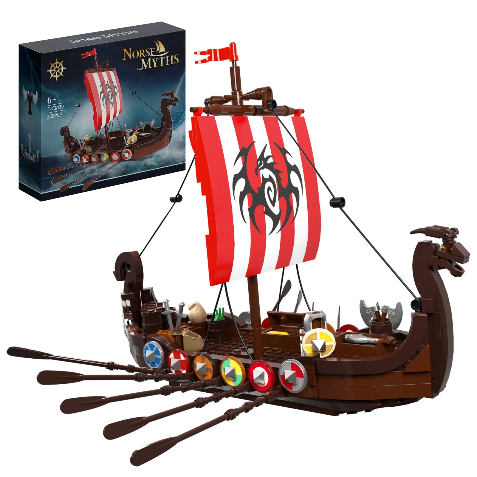 MOC-Drachenschiff-Wikinger-Longship-Drachenboot-Ziegel-Wikinger-Schiff ...