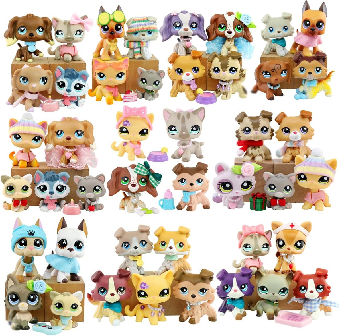 Mini Shop Pet Collie Cat Dachshund Dog Great Dane Puppy Dog,Random 5 ...