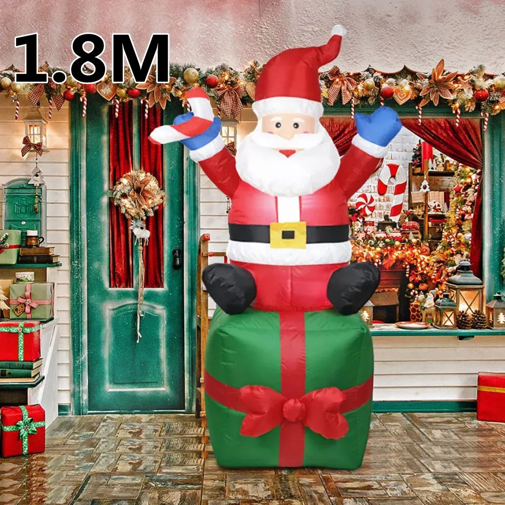 6FT-Inflatable-Santa-Claus-Sitting-Gift-LED-Light-Inflatable-Model-Toy ...