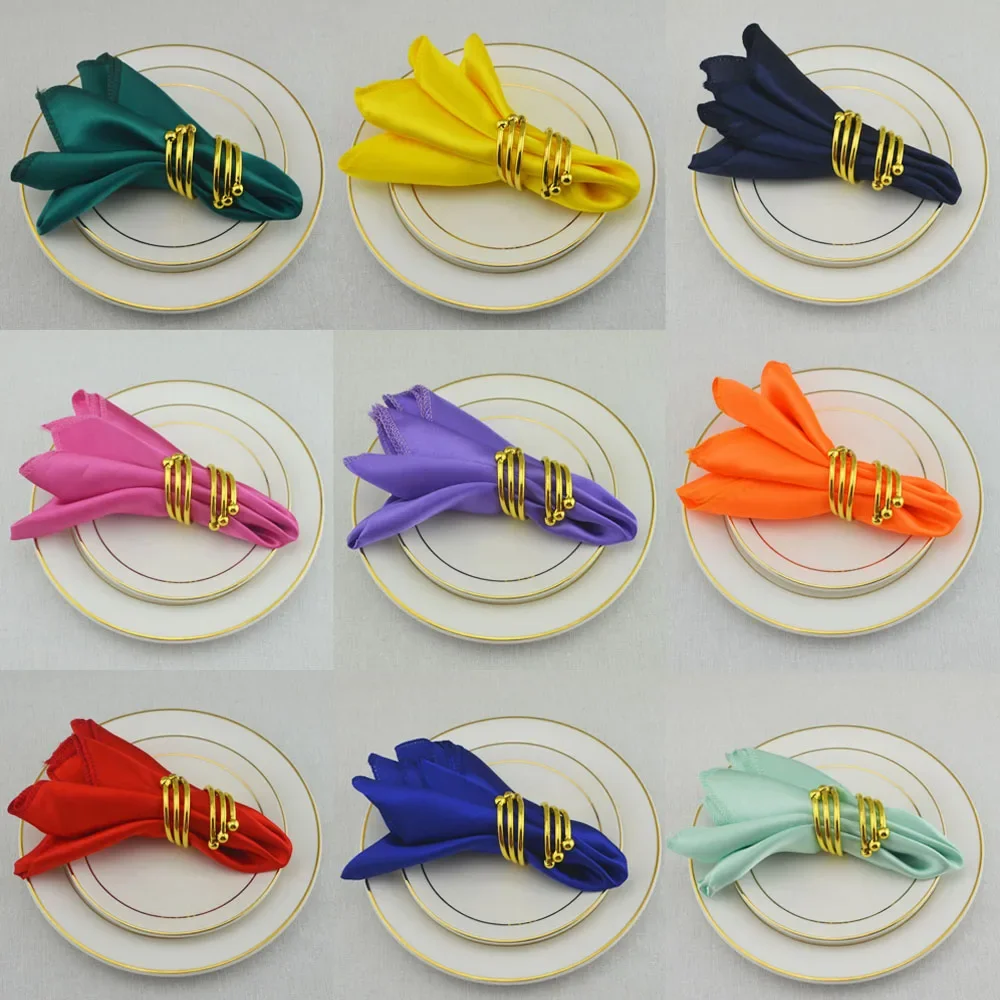 100pcs Satin Napkins For Wedding Party Decor Square 30cm Table Dinner ...