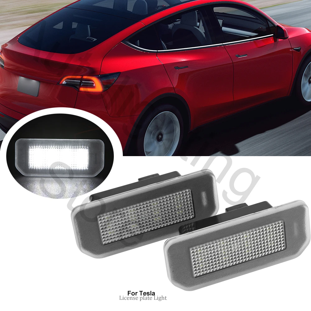 2PCS Error Free Rear Led License Number Plate Light Lamp For Tesla ...