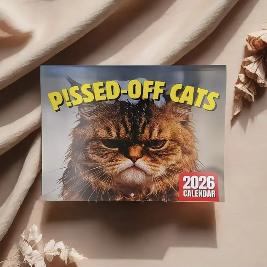 Angry Cat Calendar 2026 - Funny Monthly Planner with Bold "Pissed-Off ...