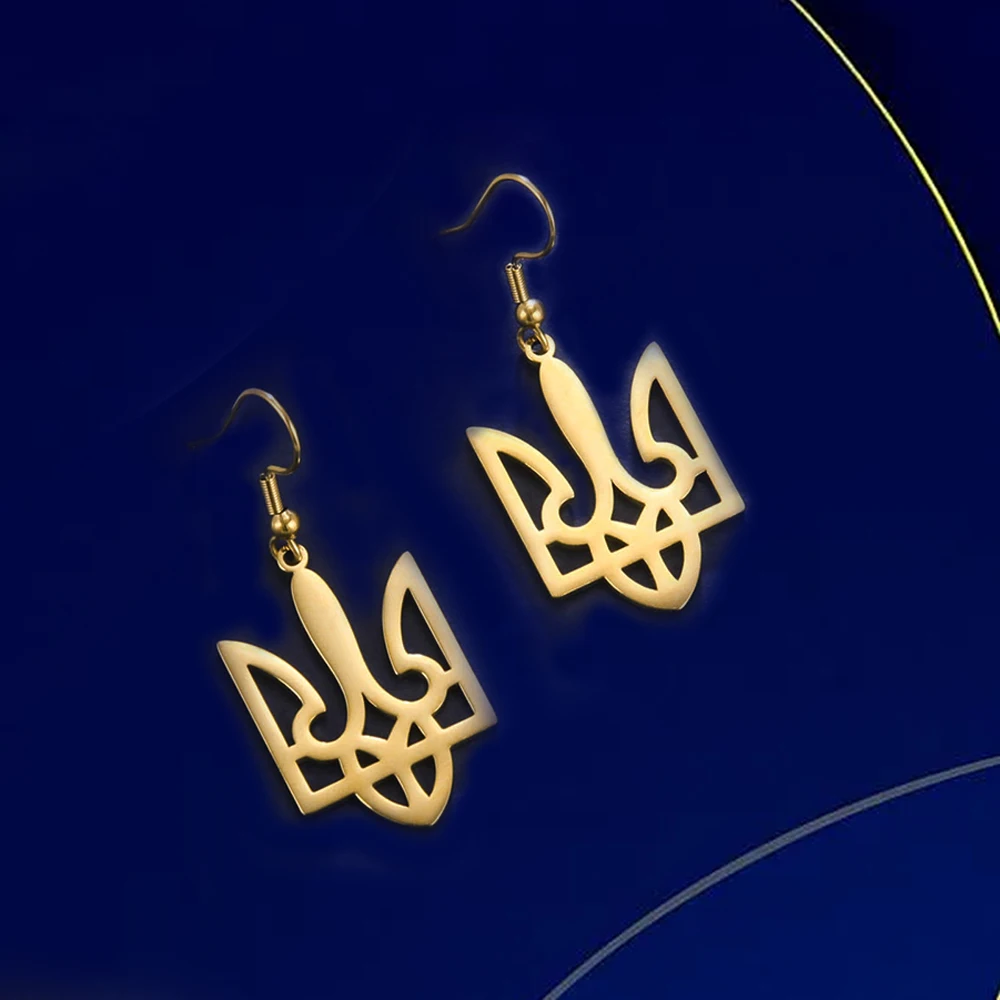 Stainless-Steel-Ukraine-Trident-Drop-Earrings-for-Women-Flag-Charm ...