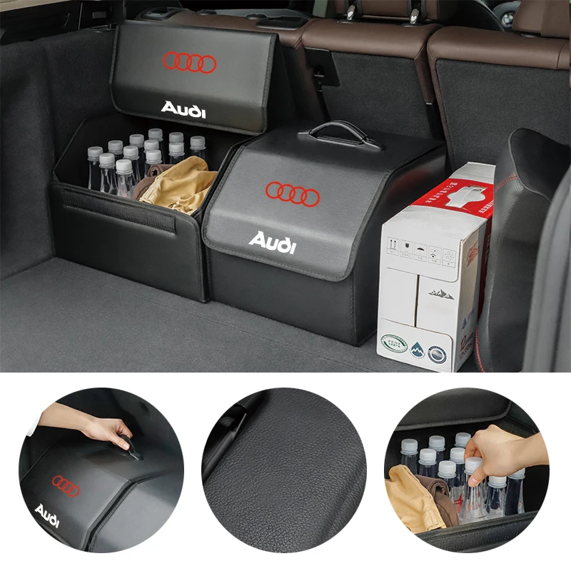 Car-Leather-Organizer-Bag-Foldable-Trip-Storage-Box-For-Audi-A3-A4-A6 ...