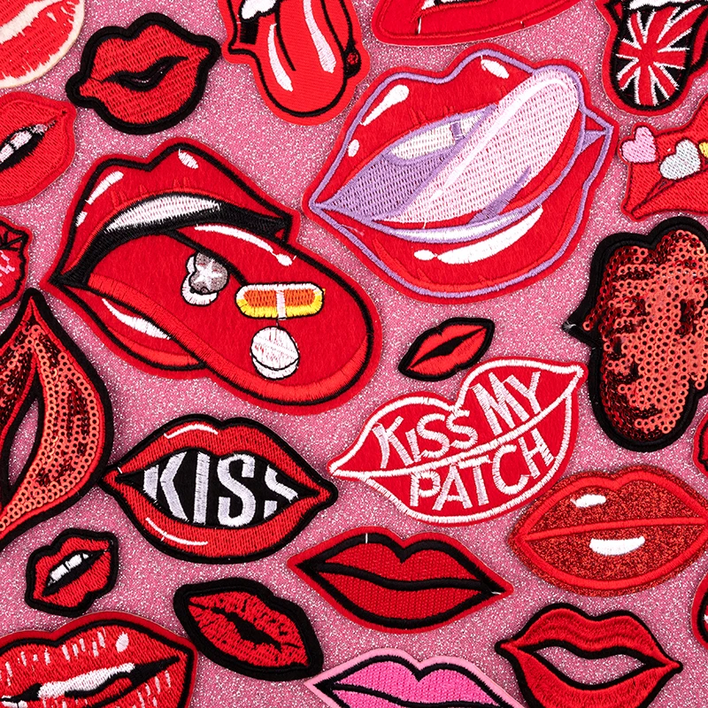 Fashion-Sexy-Red-Lips-Patches-for-Clothing-Lipstick-Logo-Accessories-Decorative-Patch-DIY-For ...