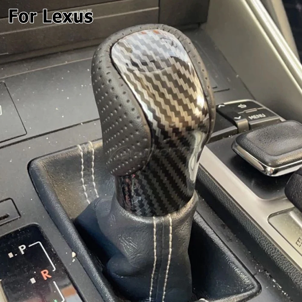 Carbon-Black-New-Leather-Gear-Shifter-Handball-Gear-Knob-For-Lexus-ES ...