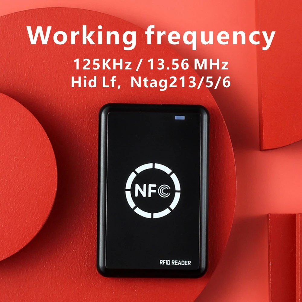 RFID Copier Duplicator 13.56mhz Key fob NFC Smart Card Reader Writer 125KHz Encrypted Programmer ...