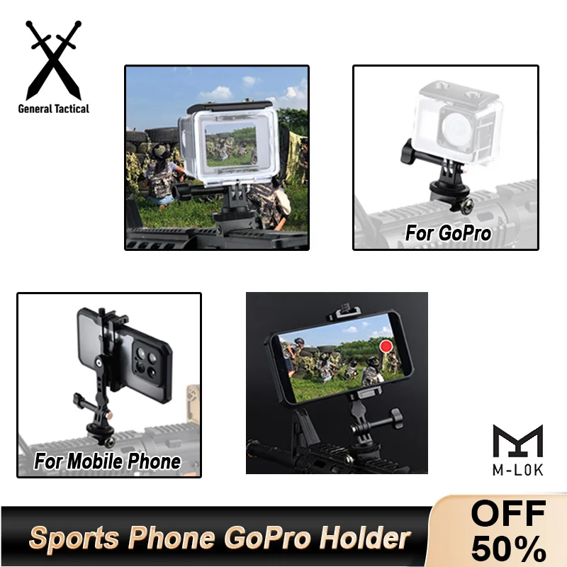 Mobile-Sports-Phone-GoPro-Holder-Mount-For-20mm-Rail-MLOK-Hunting ...