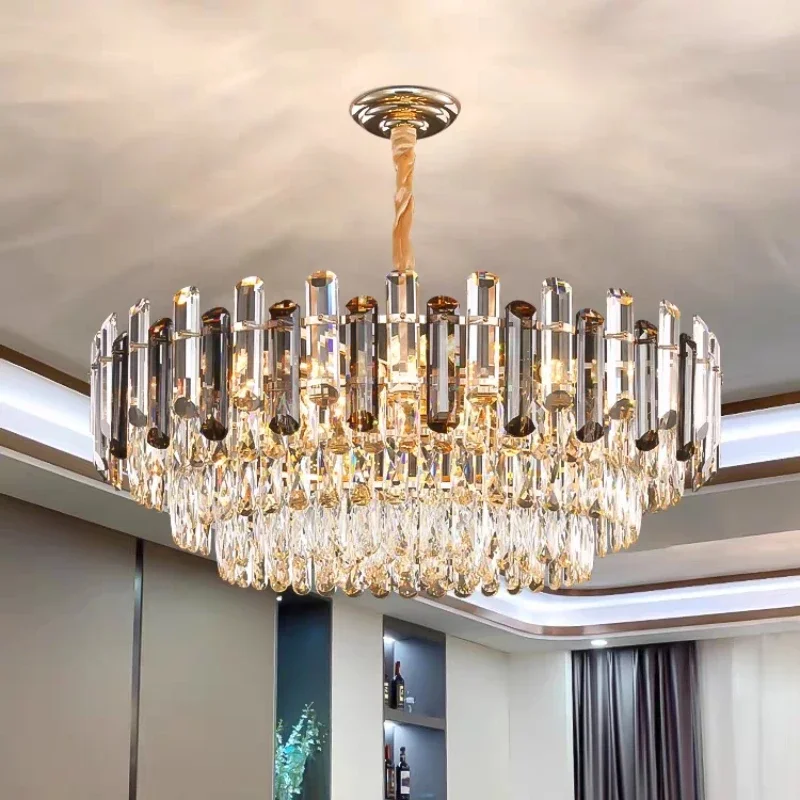 Modern Luxury LED Crystal Chandelier Golden Nordic Home Decor ...