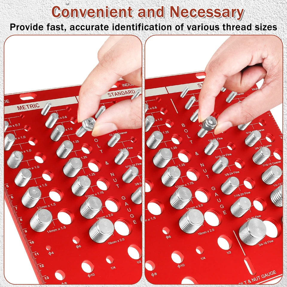 Nut Thread Checker 2-Piece Thread Checker Set - Aluminum Bolt & Nut ...