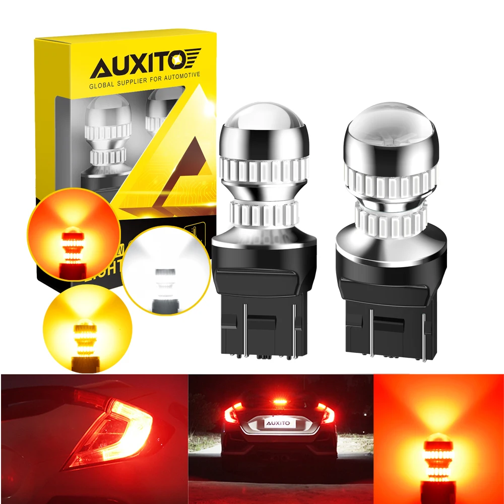 2 uds AUXITO T20 7443 W21/5W luz de freno roja LED W21W 7440 bombilla ...