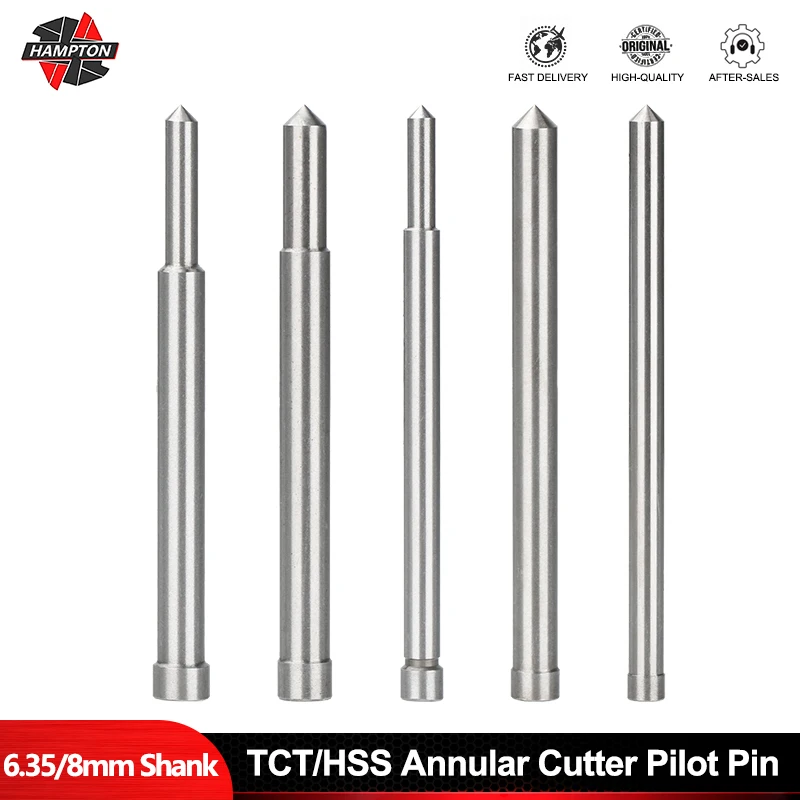 HAMPTON TCT/HSS Annular Cutter Pilot Pin 6.35mm 8mm Shank 77/90/102/127 ...