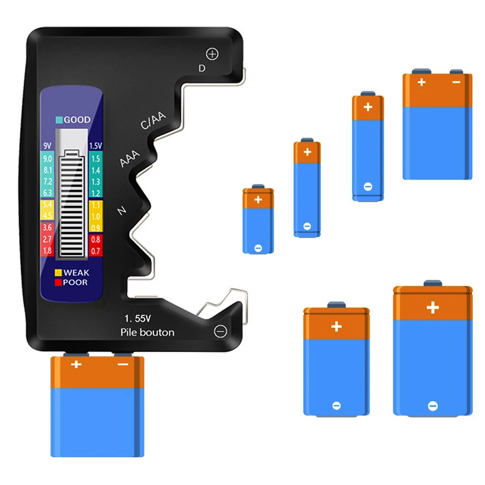 Digital-Battery-Tester-LCD-Display-AA-AAA-9V-1-5V-Button-Cell-Battery ...