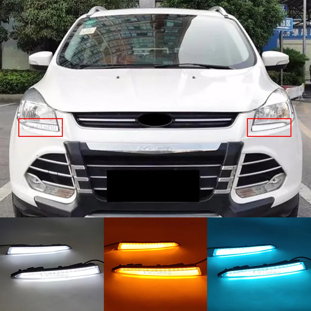 For-Ford-Kuga-Escape-2013-2014-2015-2016-2017-Daytime-Running-Light-DRL ...