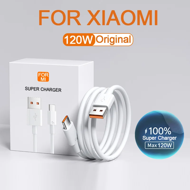PD3.0 For Xiaomi 5A120W Super Fast Charger USB Type C Cable For Mi 13 ...