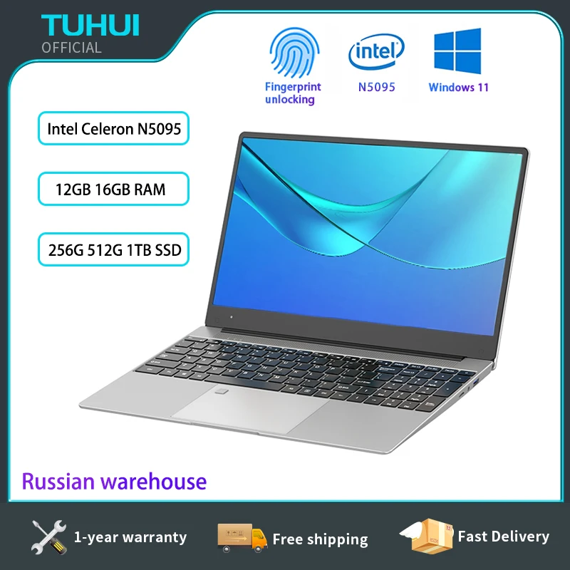 TUHUI 15.6 Inch Laptop Intel Celeron N5095 Gaming Laptops DDR4 16G RAM ...