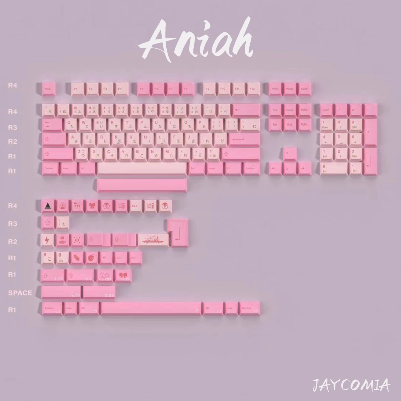 JCM-Anime-PBT-Keycaps-143-Keys-Cherry-Dye-Sub-Keycap-Aniah-For ...
