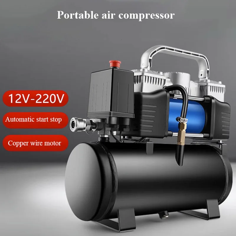 Compressore d'aria 12V 220V 6 L pompa d'aria portatile piccola pompa d ...
