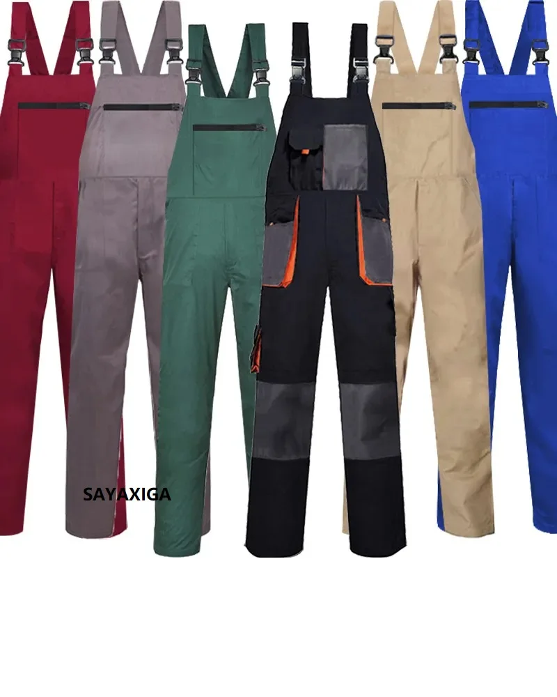 Bib Overalls Men Work Clothing Plus Size Protective Coveralls Strap ...