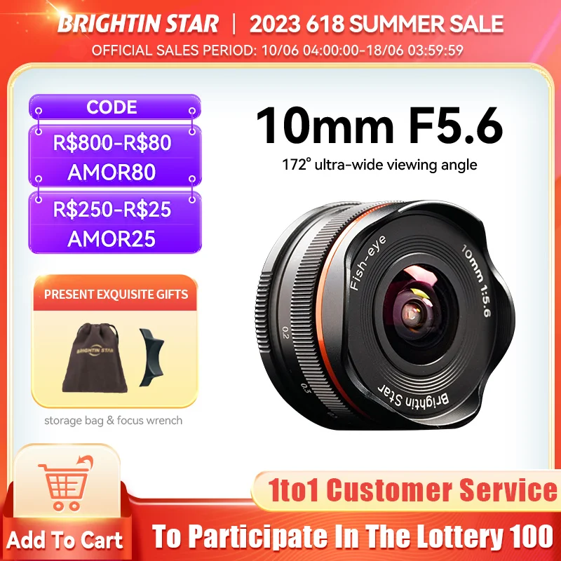 Brightin Star 10mm F5.6 Fisheye Wide Angle Aps-c Manual Foucus Dslr ...