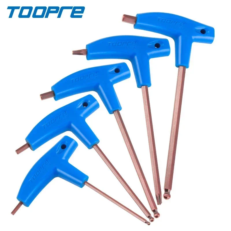 TOOPRE Mountain Bike T-shaped Allen Ball Wrench 3/4/5/6mm T25 Flat Head ...