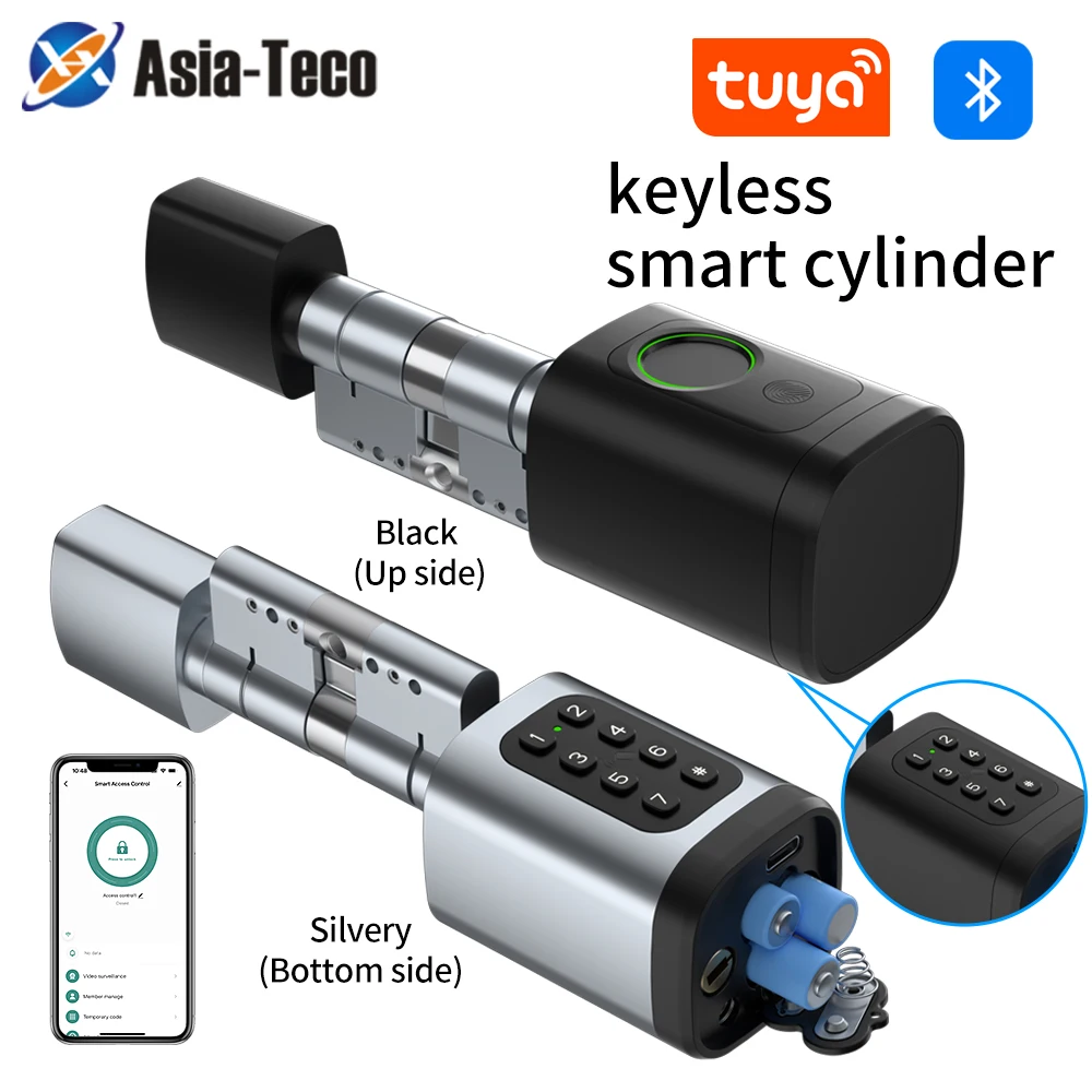 Smart-Cylinder-Lock-Tuya-Electric-Bluetooth-APP-NFC-Biometric ...