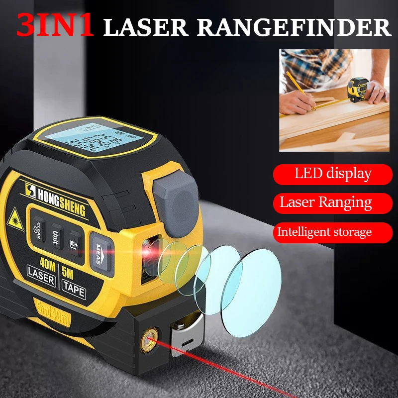 3 In 1 Laser Tape Measure Meter Infrared High-precision Intelligent ...