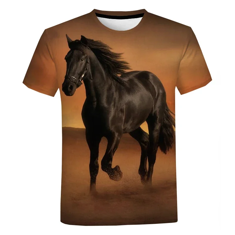 Summer-Animal-3D-Print-T-Shirt-Horse-Oversized-T-Shirt-Fashion-Style ...