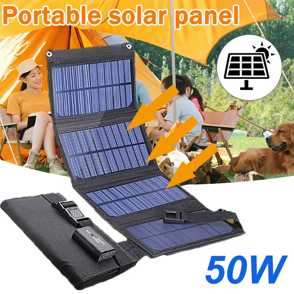 50W-Foldable-Solar-Panel-Kit-5V-USB-Sunpower-Solar-Cells-Bank-Pack ...