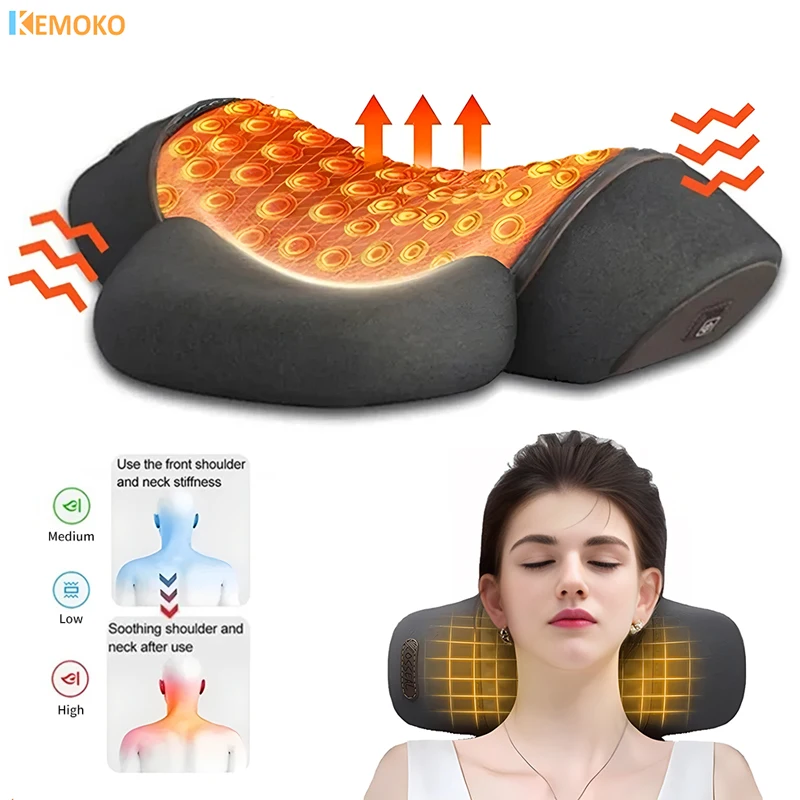Electric-Neck-Massager-Hot-Compress-Vibration-Cervical-Pillow-Massage ...
