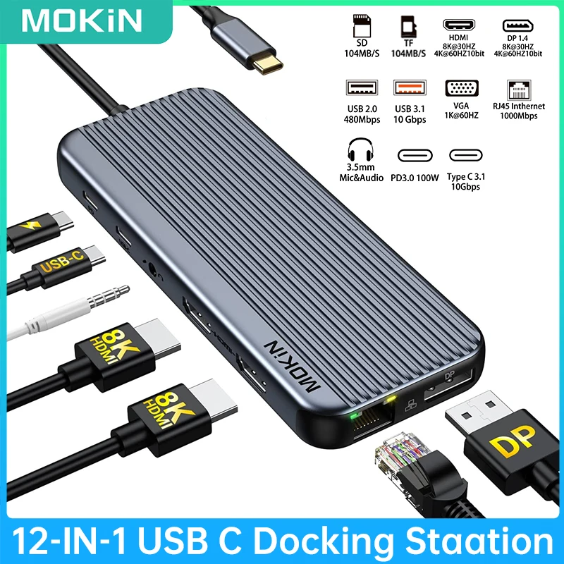 MOKiN-Laptop-Docking-Station-4K-HDMI-USB-3-1-HUB-Dual-Monitor-Triple ...