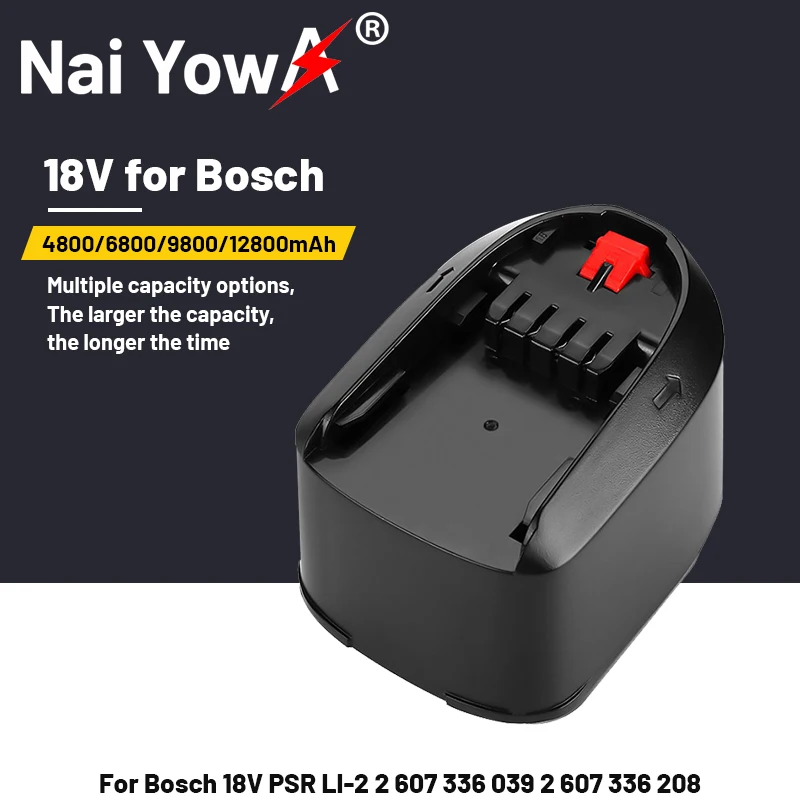 Bosch 18V 12.8Ah 리튬 이온 배터리 PBA PSB PSR PST Bosch 가정용 및 정원 도구 (c형 전용 ...